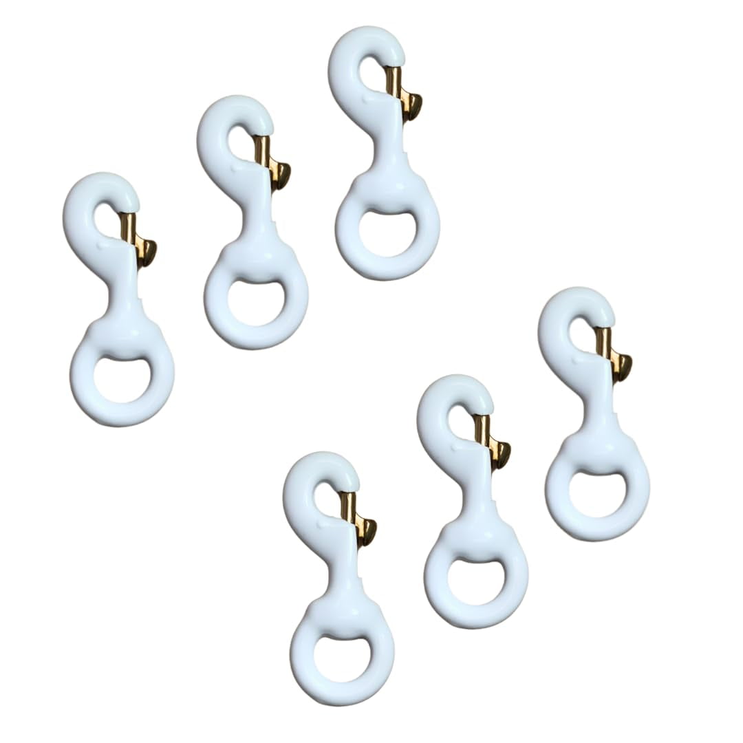 6 Pack 3" Brass Swivel Snap Clips with Rubber Coating, Noise Reducing ...