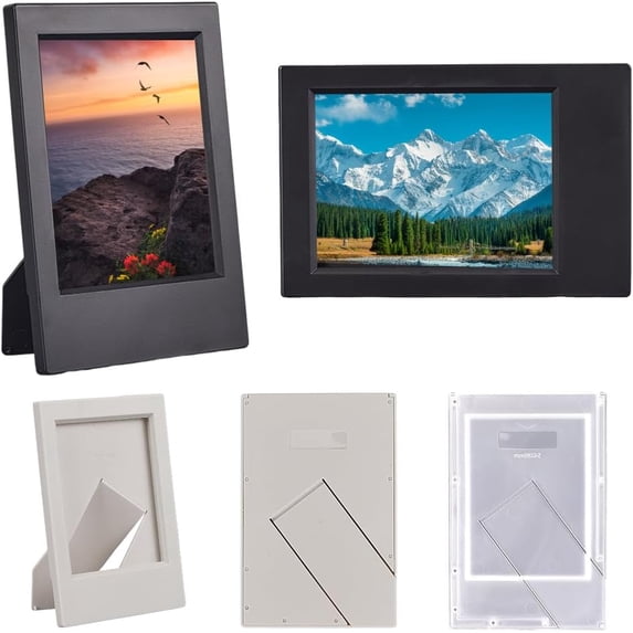 6 Pack 3 Colors 2.4x3.6 Inch Gray Picture Frames Plastic Photo Frame ...