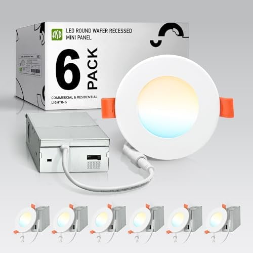 6 Pack 3 Inch LED Recessed Light 6W, 5 CCT 2700K-5000K CRI90