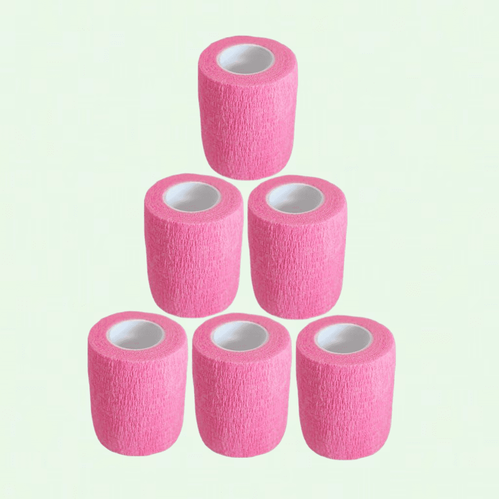 6-Pack 3-Inch Pink Self-Adhesive Bandages, Breathable and Waterproof ...