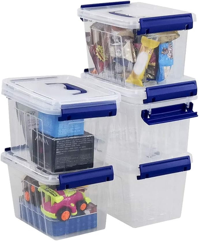 6-Pack 3 Liter Storage Box, Small Plastic Bin with Handle - Walmart.com