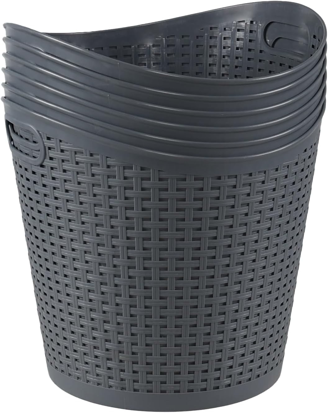 6 Pack 30 L Laundry Hampers with Cutout Handle, Large Plastic Storage ...