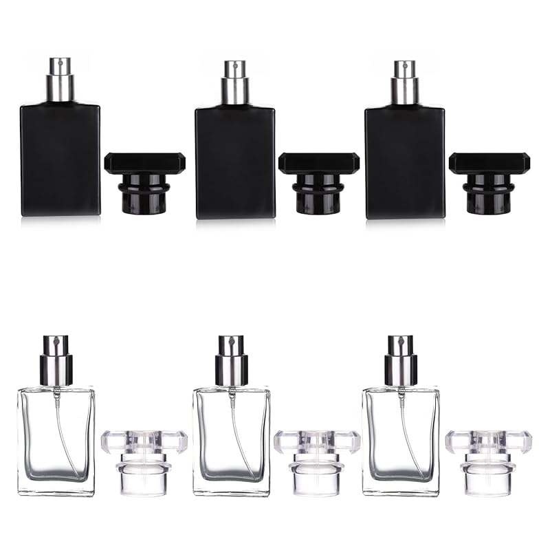 6 Pack 30ml / 1 Oz Black Assorted Refillable Perfume Bottle, Portable ...