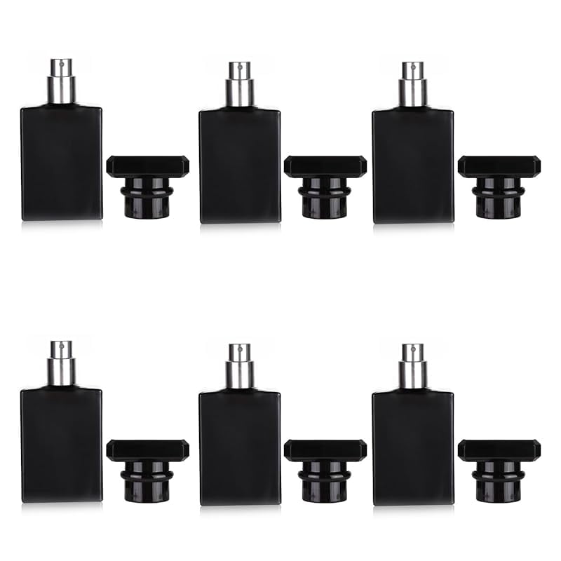 6 Pack 30ml / 1 Oz Black Assorted Refillable Perfume Bottle, Portable ...