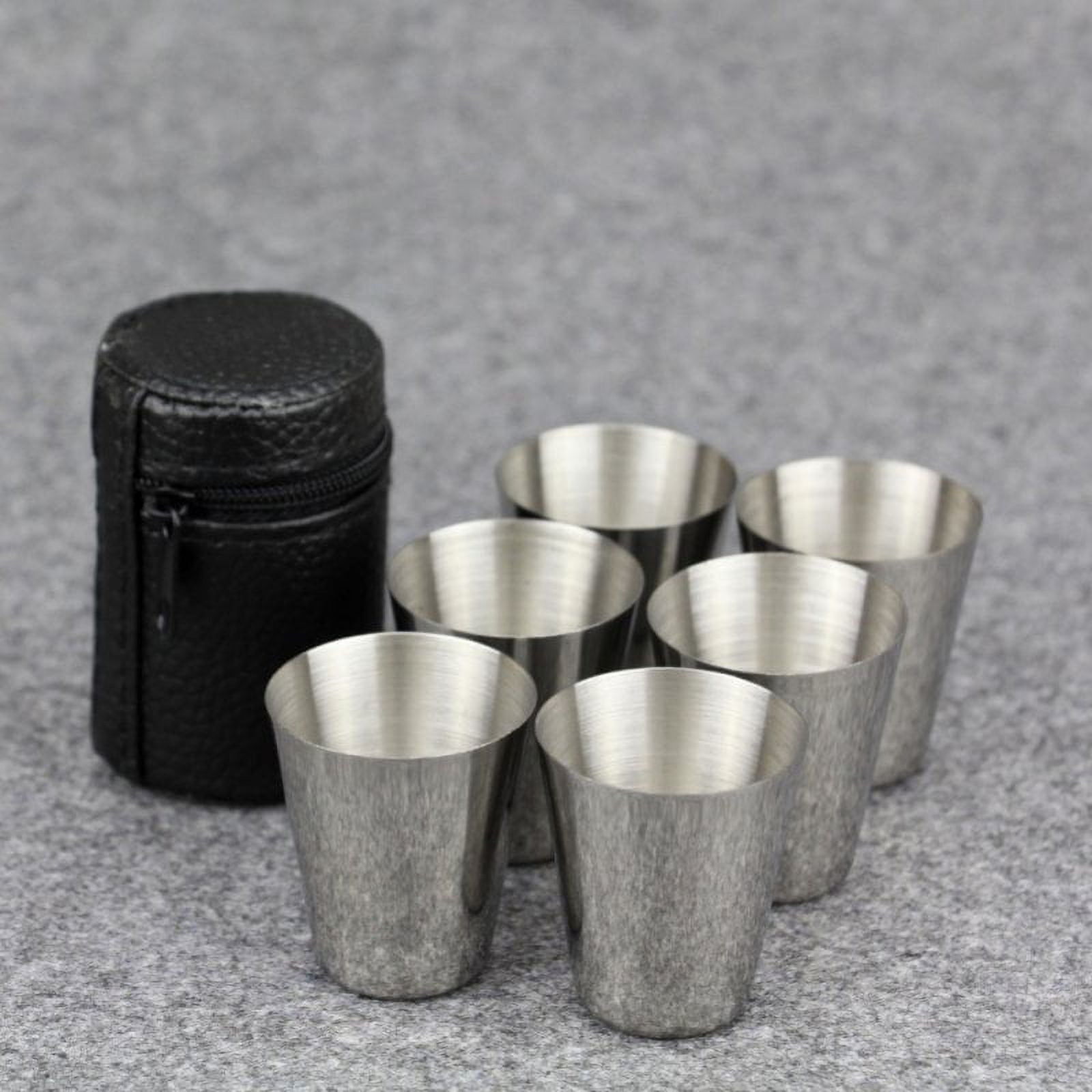6 Pack 30ml Stainless Steel Shot Cups Glass Drinking Vessel with ...