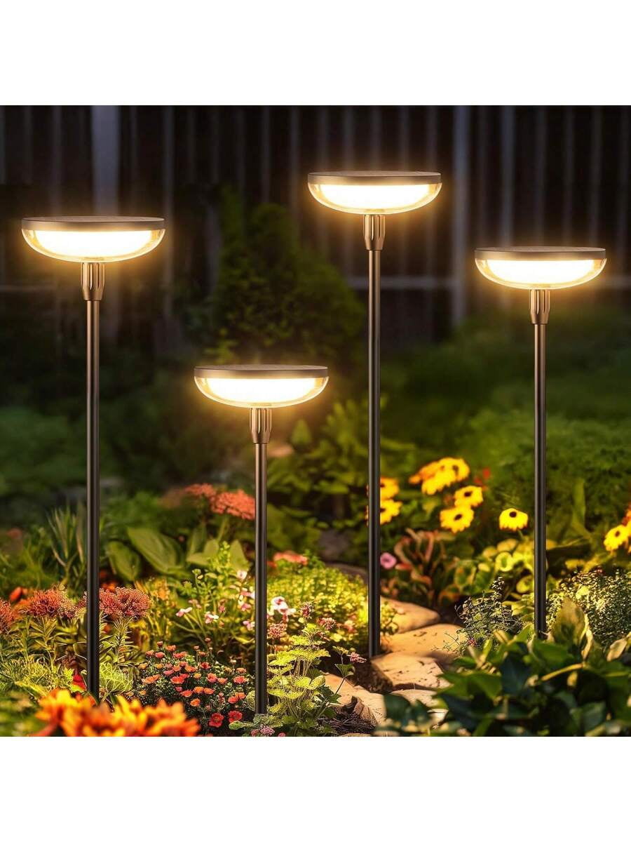 6 Pack 31" Tall Solar Pathway Lights Outdoor Waterproof, Bright Solar Garden Lights For ...
