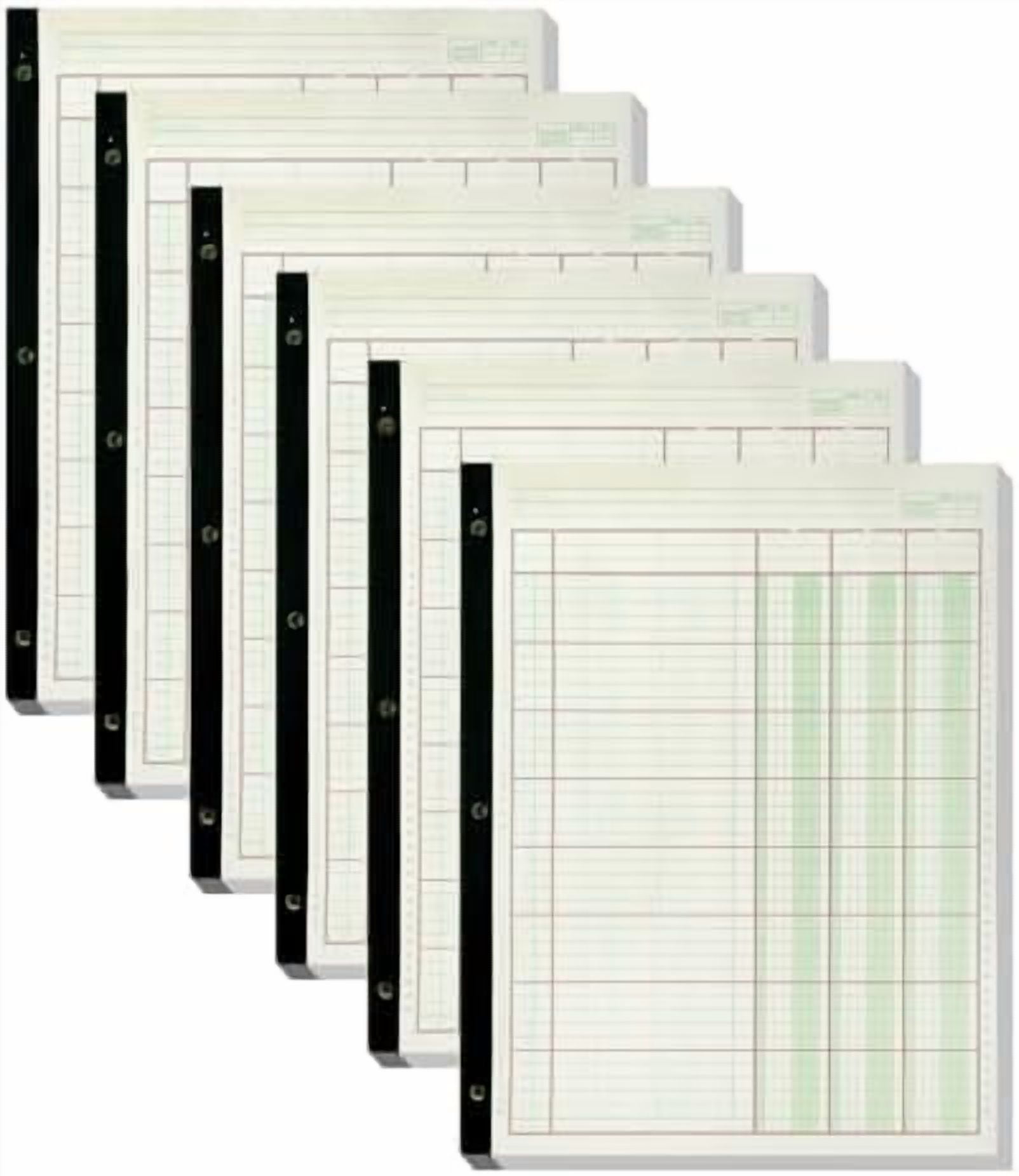 6 Pack 312 Sheets Analysis Pad Columnar Books 3 Hole Ledger Paper Pad 8 ...