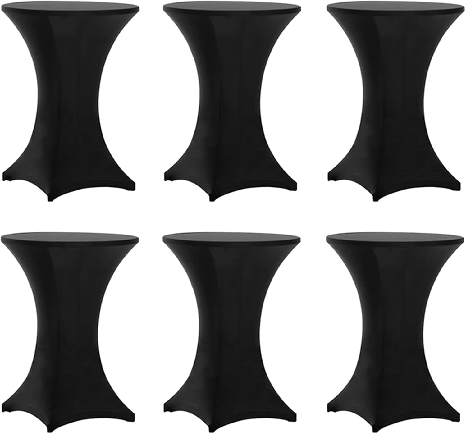 6 Pack 32x43 Inch Highboy Spandex Cocktail Table Covers Black, Fitted ...