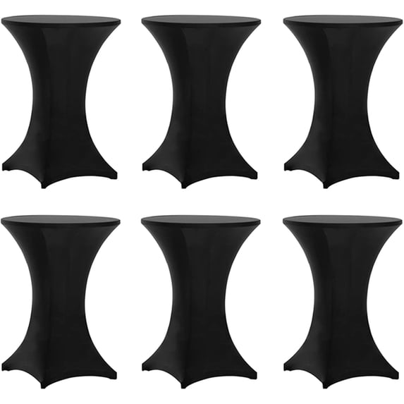 6 Pack 32x43 Inch Highboy Spandex Cocktail Table Covers Black, Fitted ...