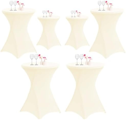 6 Pack 32x43 Inch Spandex Cocktail Table Covers, High Top Table Cloths ...