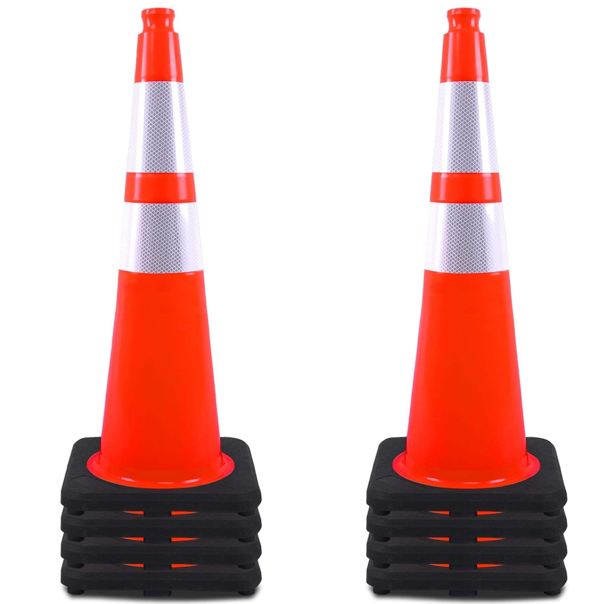 6 Pack 36" Traffic Safety Cones Green Parking & Construction Cones with ...