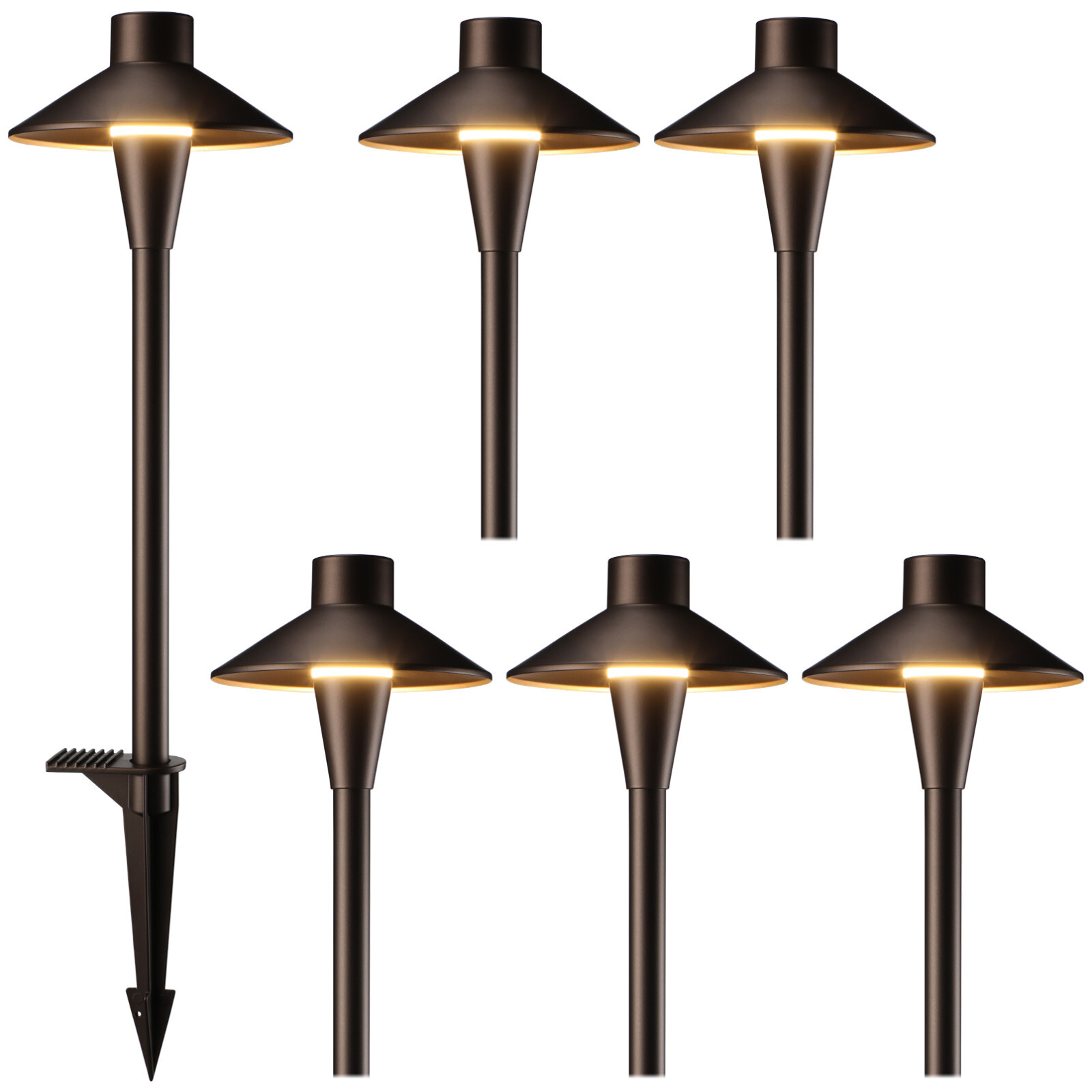 6-Pack 3CCT Low Voltage Pathway Lights, LED Landscape Path Light, 5W ...