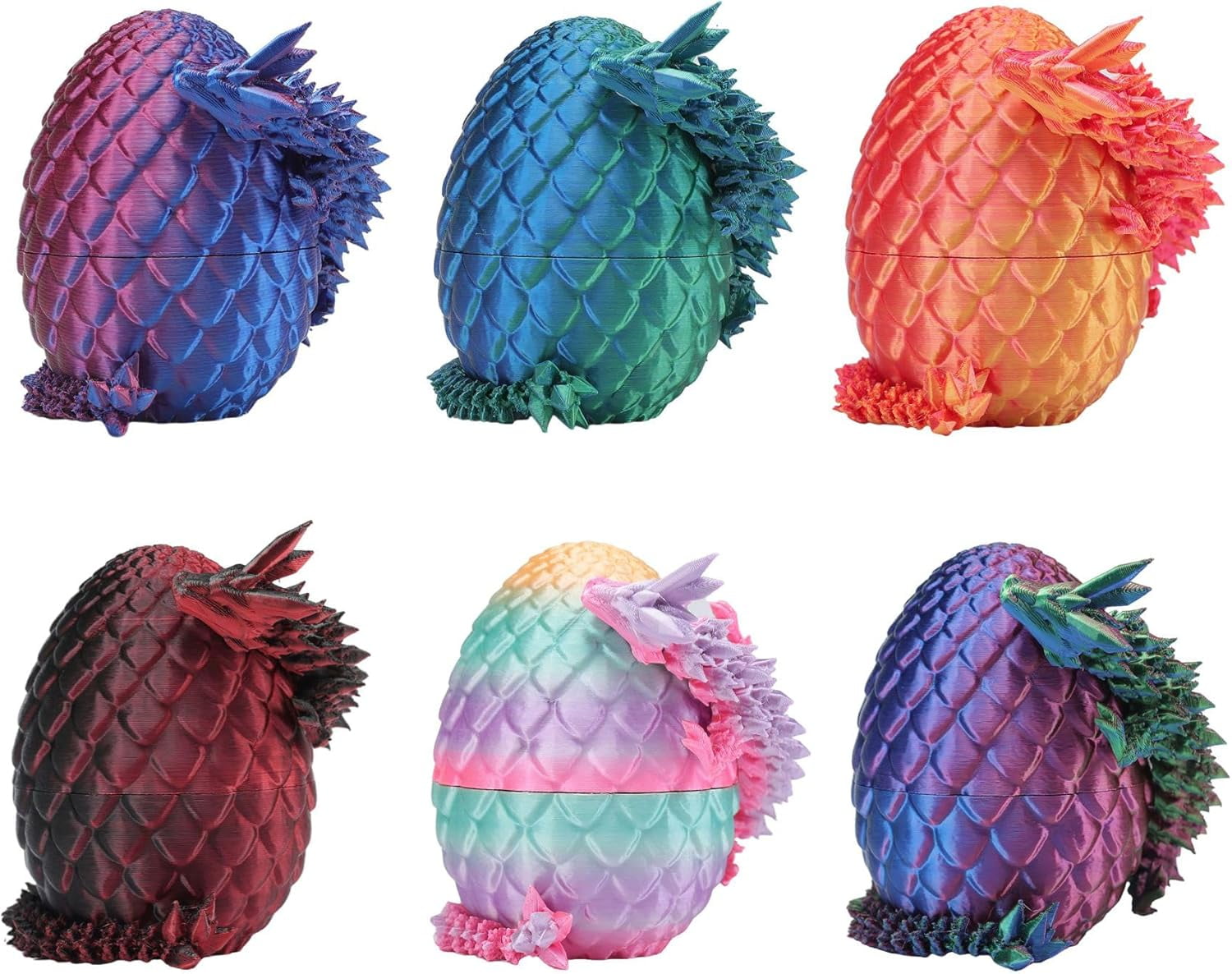 6 Pack 3D Printed Dragon Eggs with Dragon Inside Easter Basket Stuffers ...