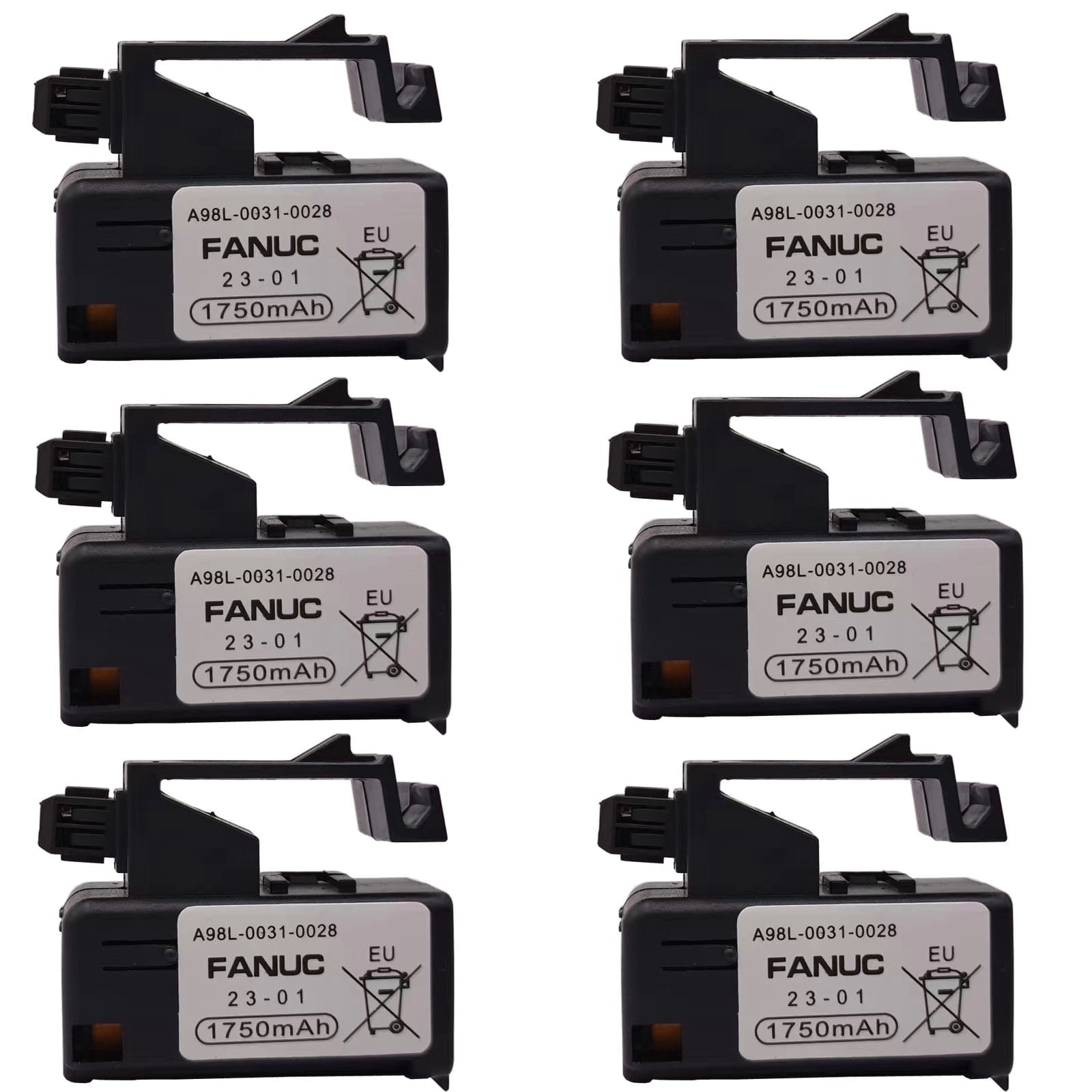 (6 Pack) 3V 1750mAh A98L-0031-0028 PLC Battery Replacement for FANUC ...