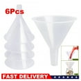 6 Pack 4.6 Inch Multi-Purpose Clear Plastic Funnels with Long Reaching ...