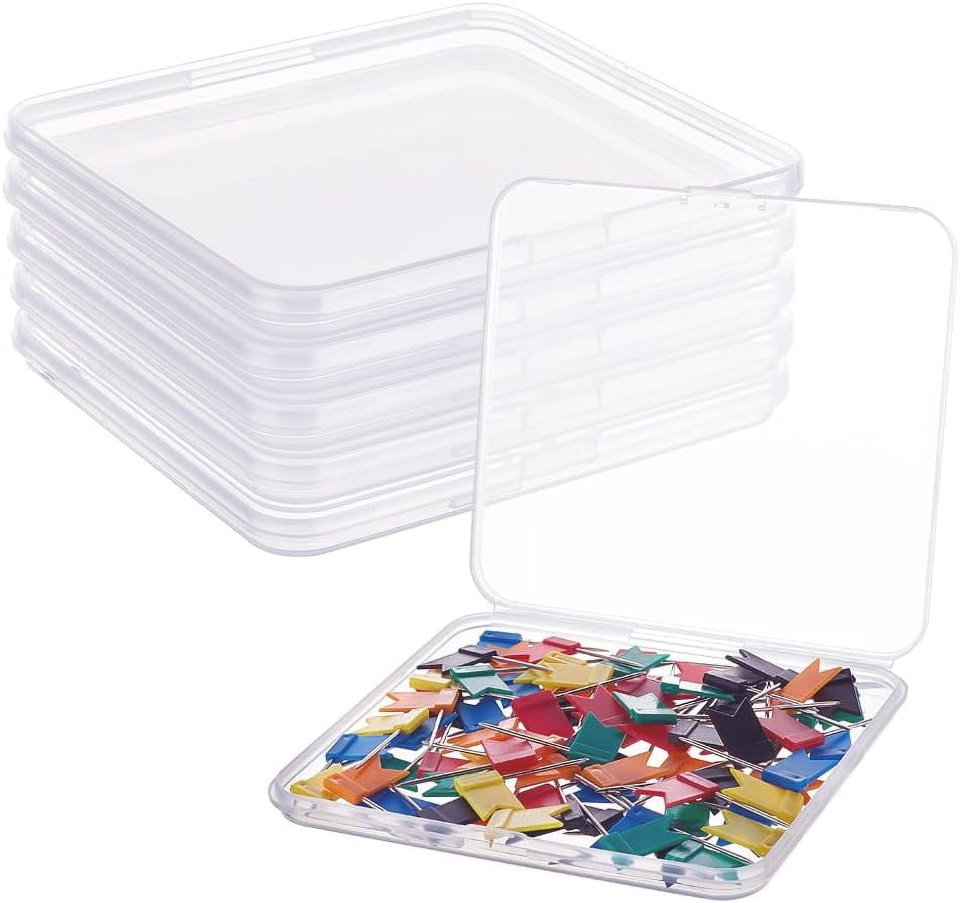 6 Pack 4.9x4.4x0.43 Inches Rectangle Clear Plastic Bead Storage ...