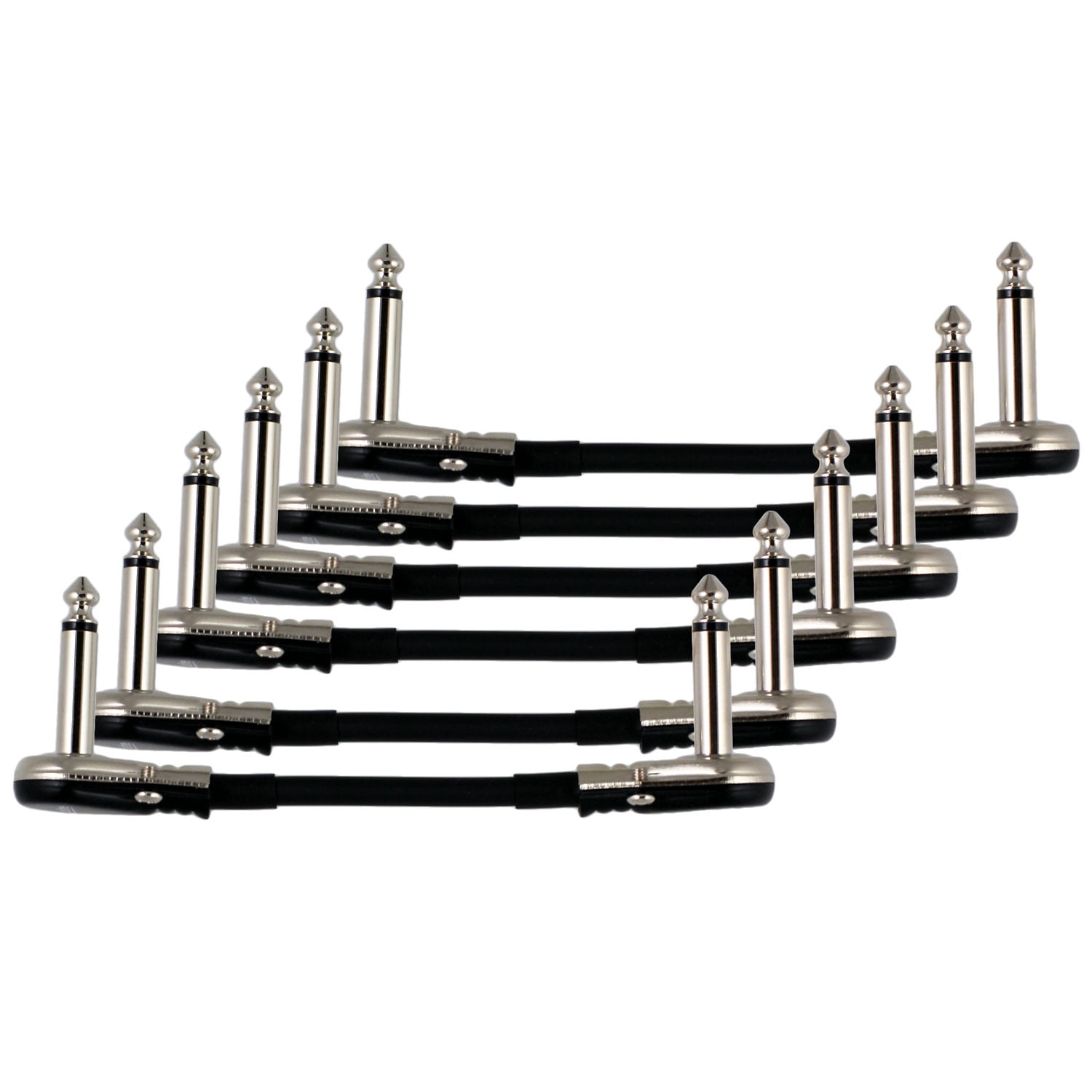 6-Pack 4" Castline Silver Mogami 2319 Guitar Pedal Board Patch Cable TS ...