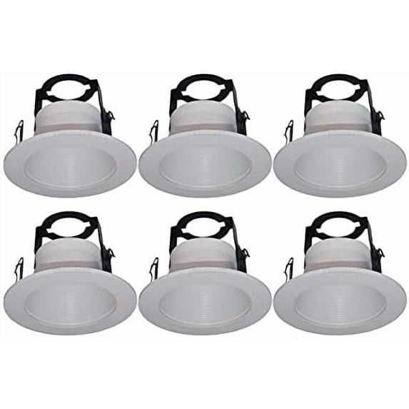 6 Pack-4" Inch Open Baffle Trim with Bracket for Line Voltage Recessed ...