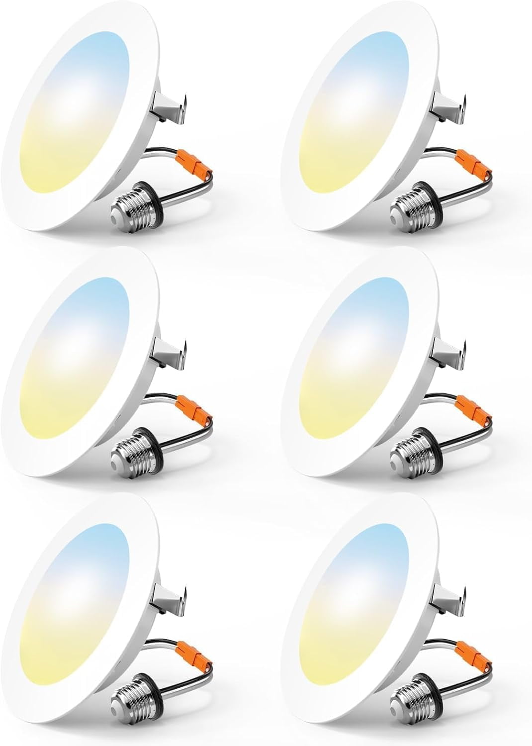6 Pack 4 Inch Retrofit LED Recessed Lighting, Selectable 2700K/3000K ...