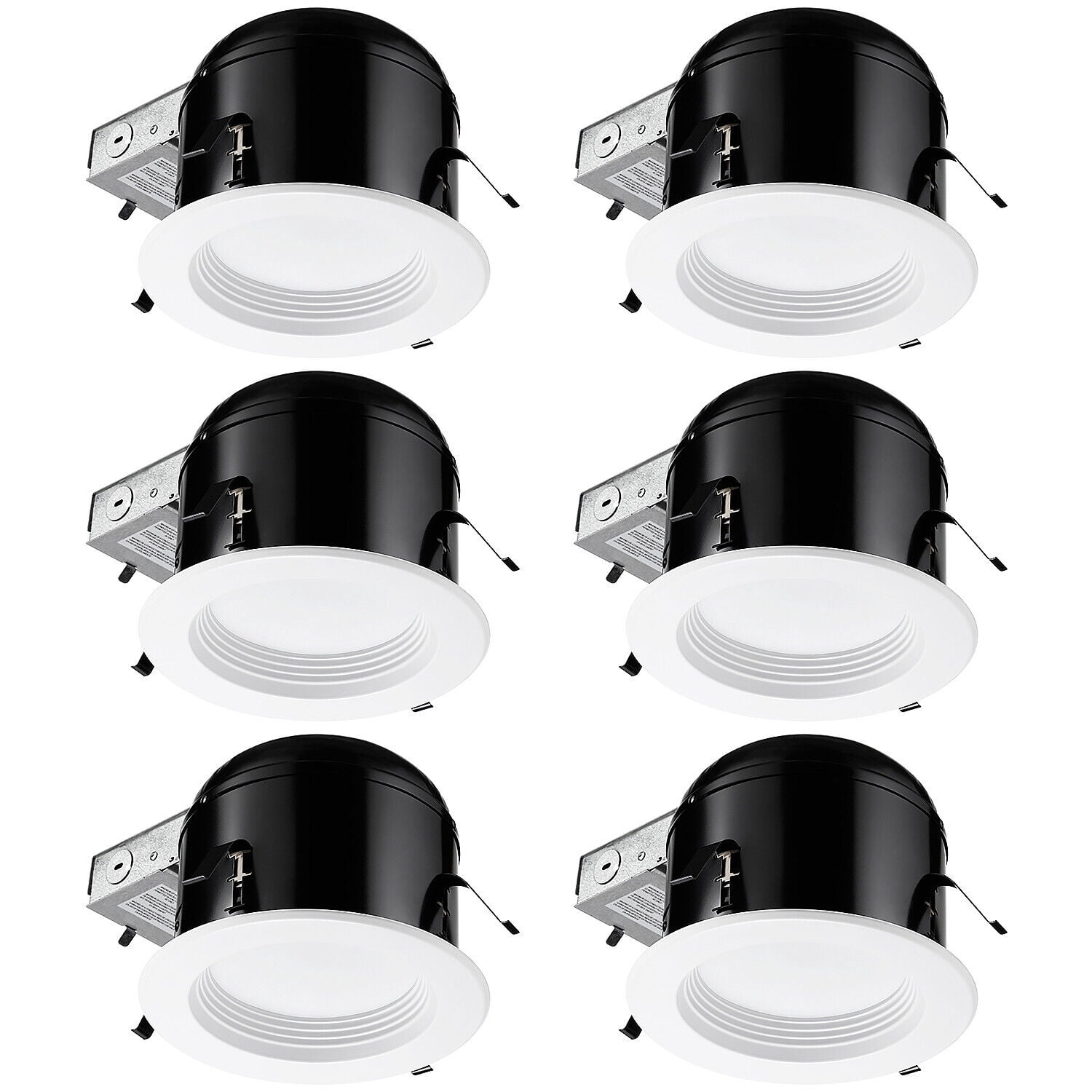 6 Pack 4" LED Dimmable Baffle Recessed Downlight, Retrofit Recessed ...