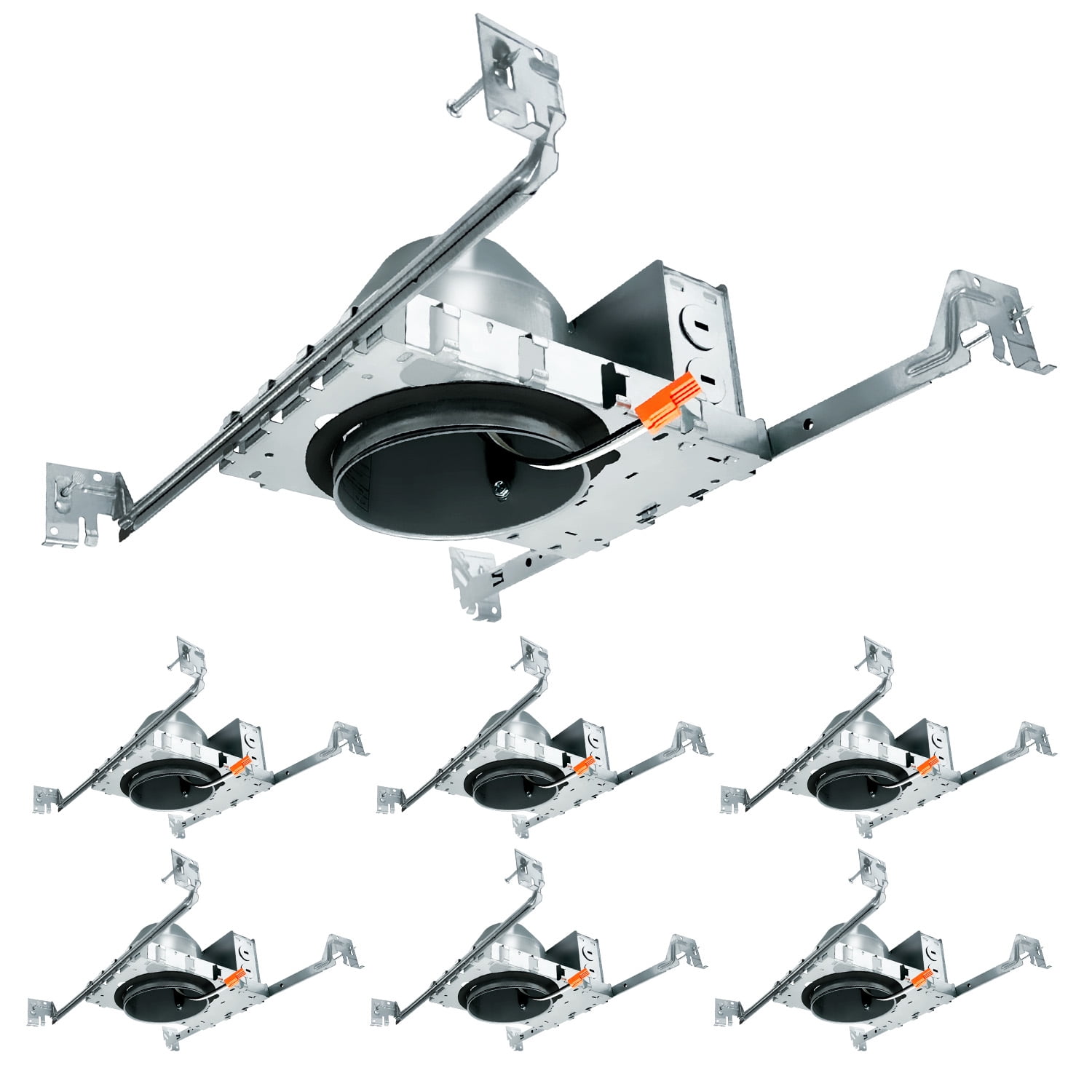 6 Pack 4 inch Recessed Lighting Housing Can Light New Construction, Air ...
