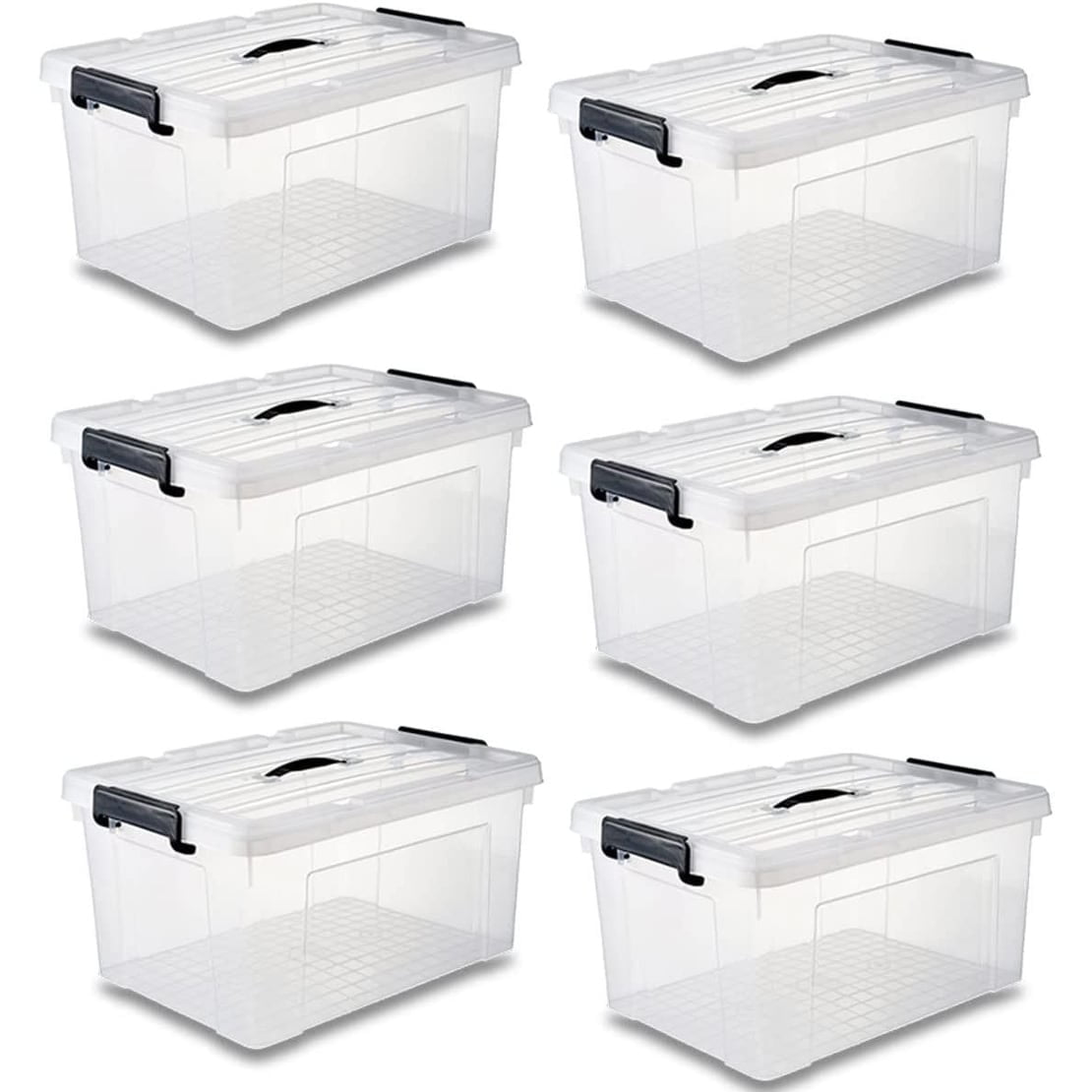 6-Pack 42 Qt Clear Plastic Storage Totes with Latching Lids - Walmart.com