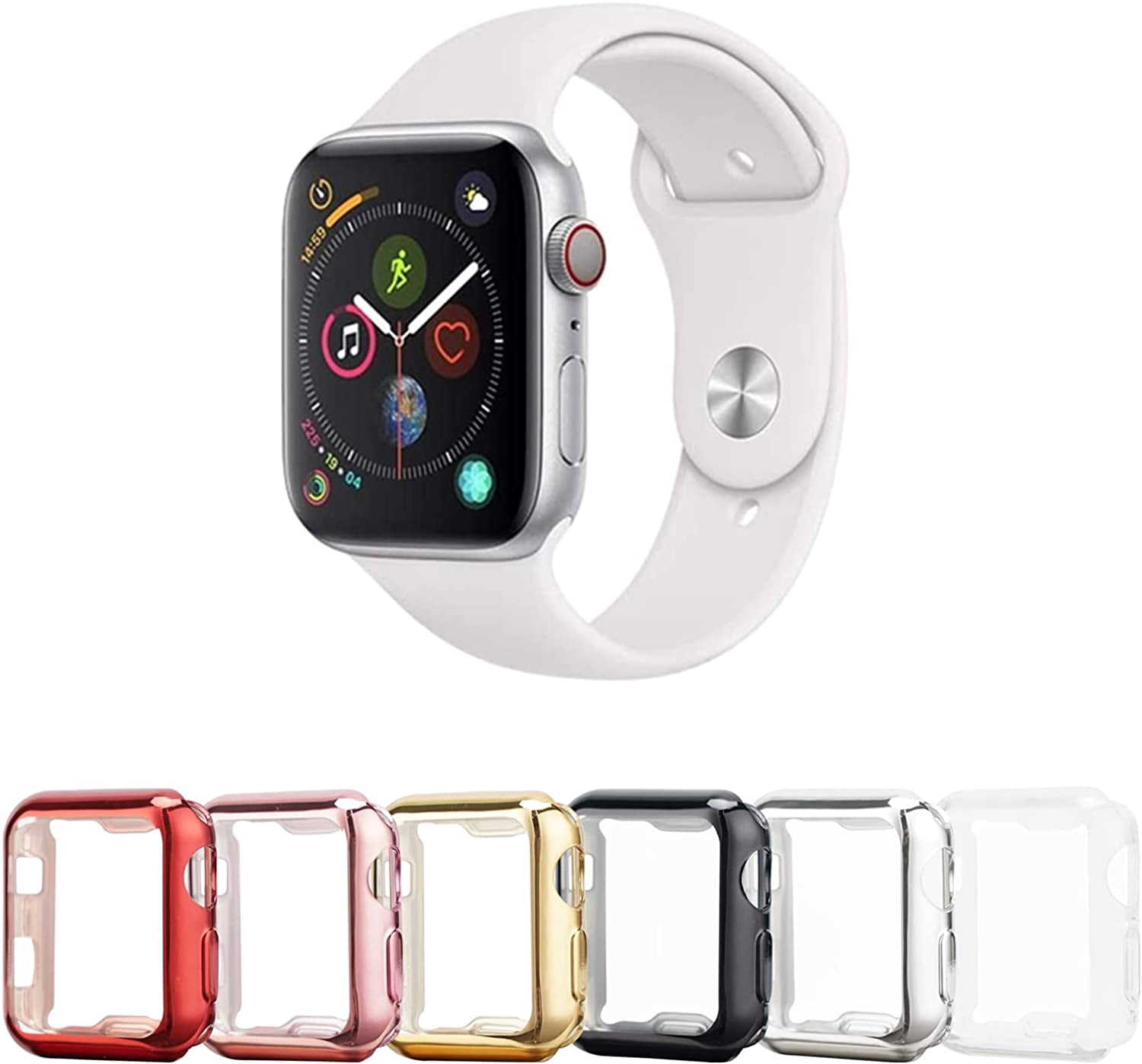 6 Pack 42mm Slim Hard Apple Watch Case with Built in Ultra Thin Full ...