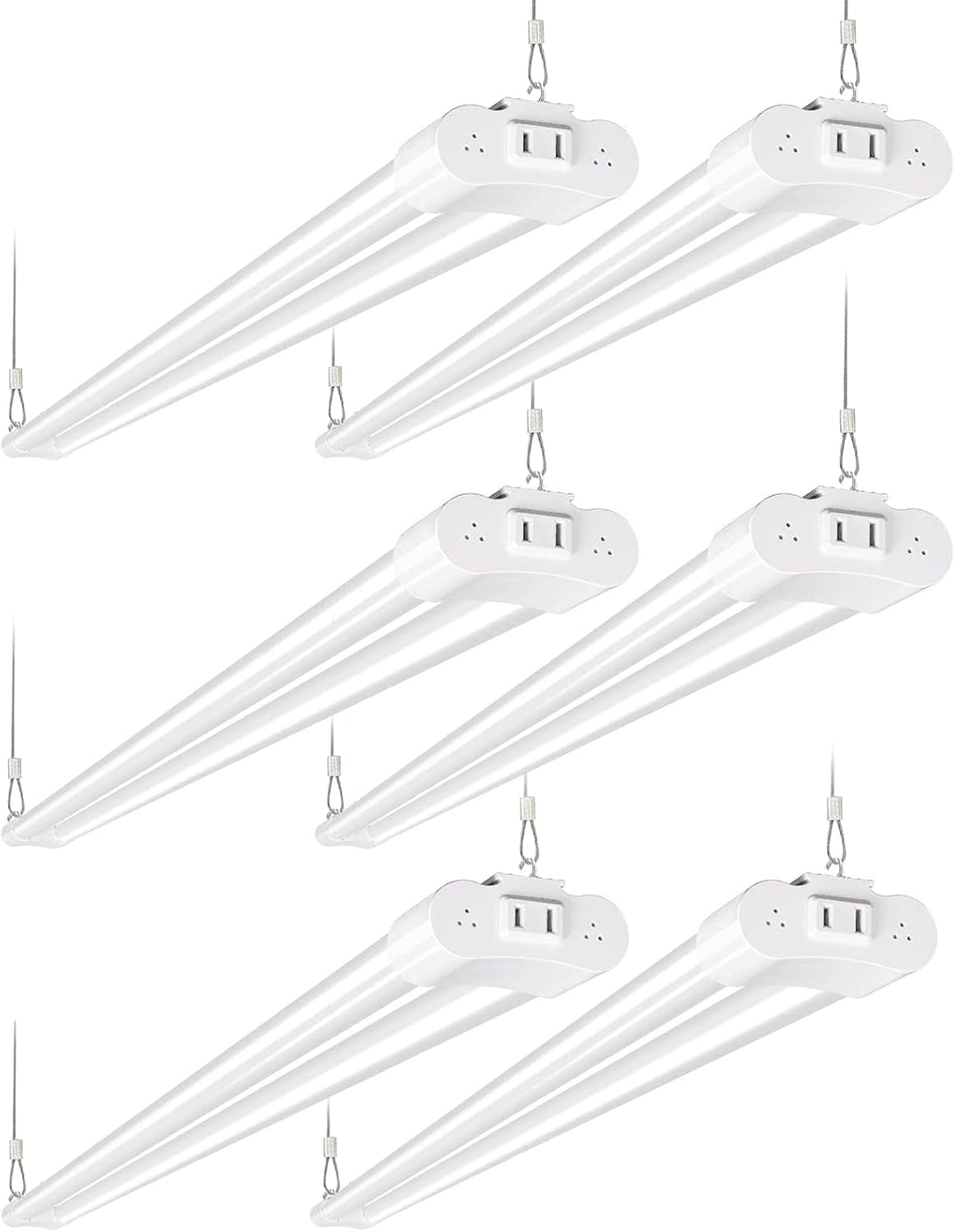 6 Pack 4FT Linkable LED Shop Light, Utility Shop Light Fixture, 4400lm ...