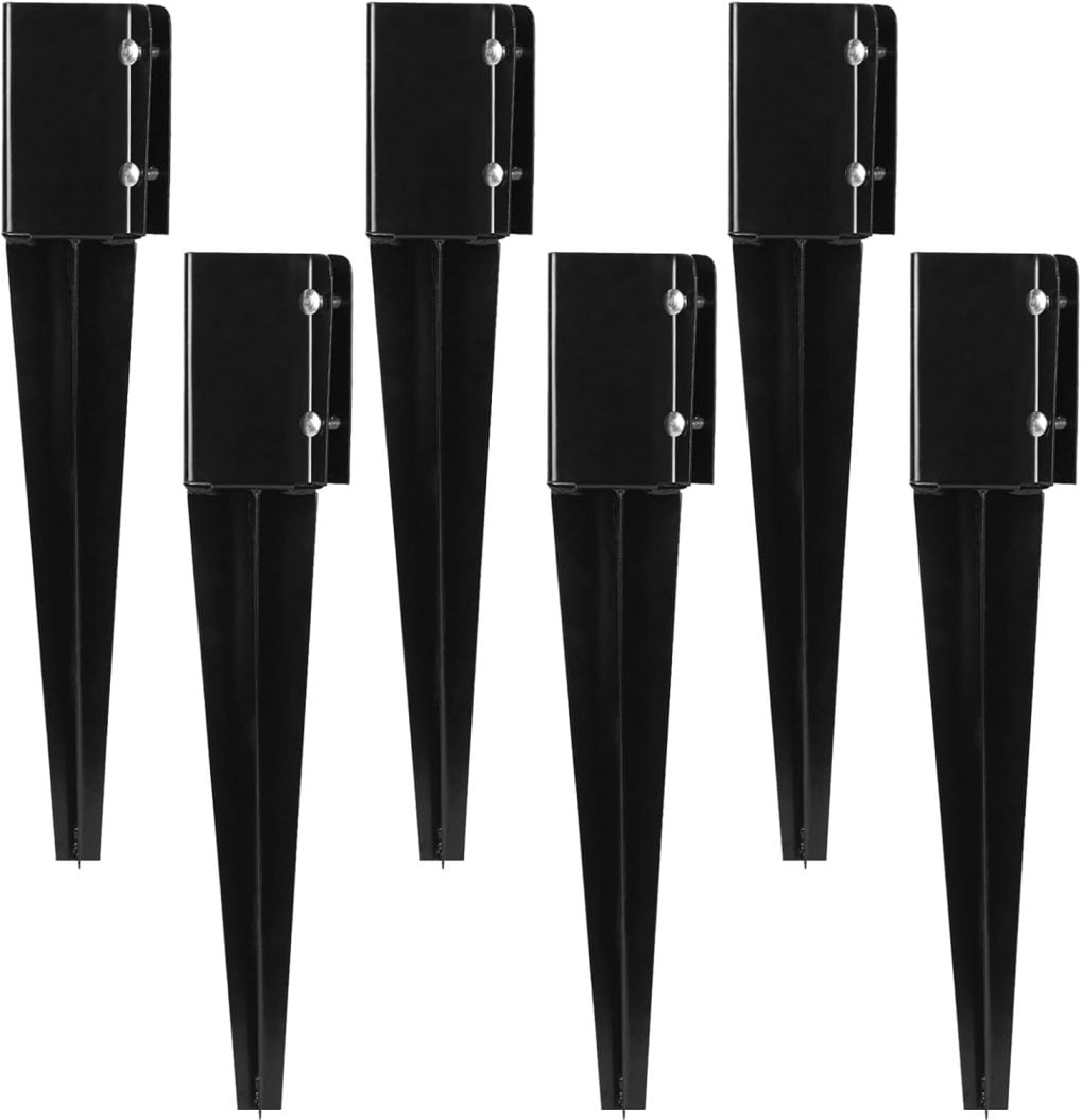 6 Pack 4x4 Fence Post Anchor Ground Spike Mailbox Fence Post Spikes ...