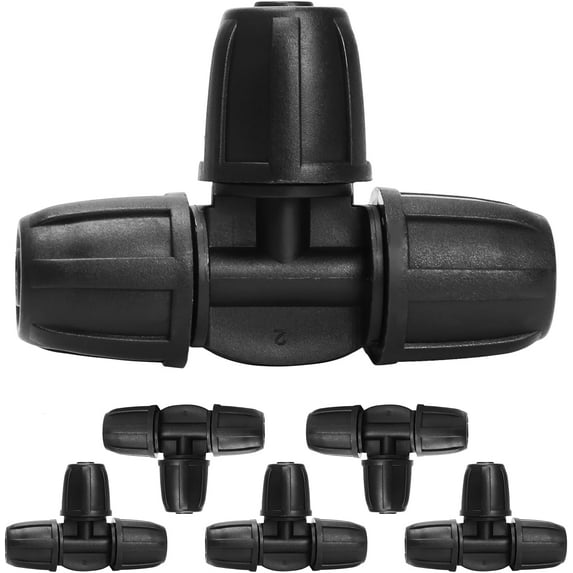6 Pack 5/16 Inch Drip Irrigation Tee Connectors, Barbed Lock Fittings ...