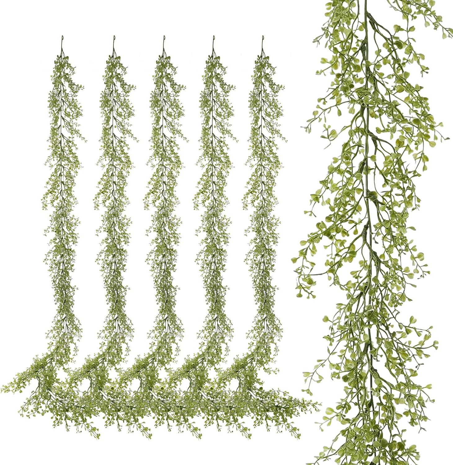 6 Pack 5.57ft Artificial Greenery Garland, Leaf Garland for Room Decor ...