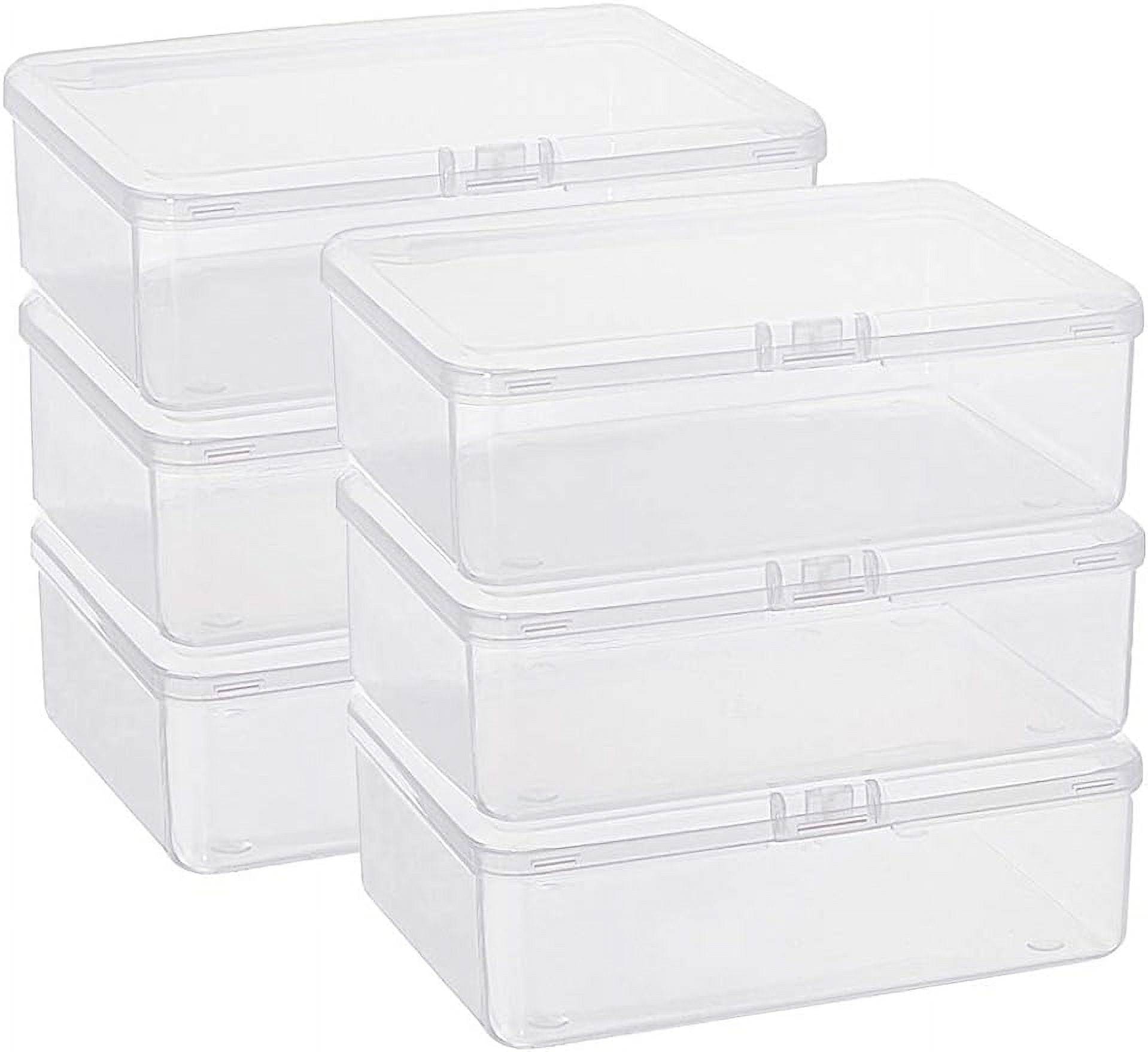 6 Pack 5.6x4.2x1.8 Clear Plastic Box Containers with Lids for Beads ...
