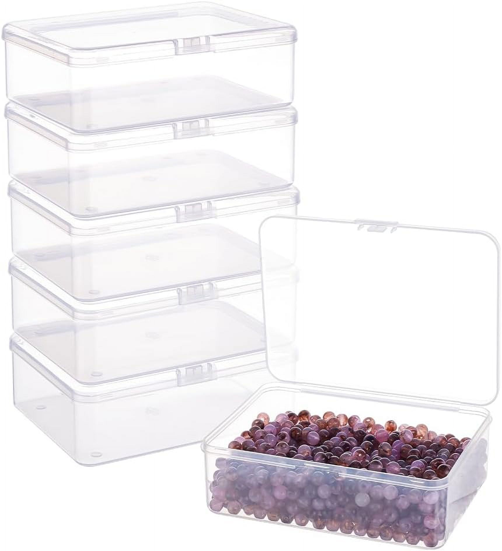 6 Pack 5.6x4.2x1.8 Clear Plastic Box Containers with Lids for DIY Beads ...