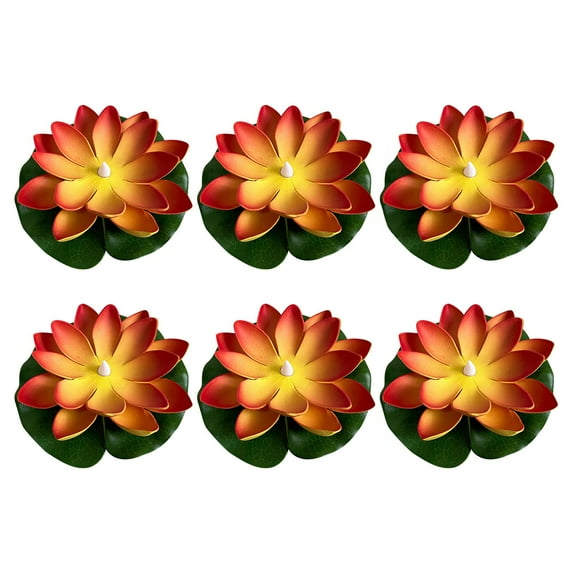 6 Pack 5.9 Inch LED Floating Lotus Flower Lights, Waterproof Water ...
