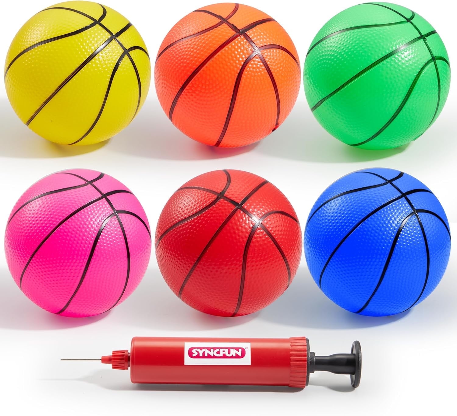 6 Pcs Mini Basketballs for Kids Colorful 5" Small Basketball Toys for ...