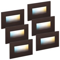 6 Pack 3CCT 120V-277V Dimmable LED Step Lights, Vertical Zinc Alloy ...