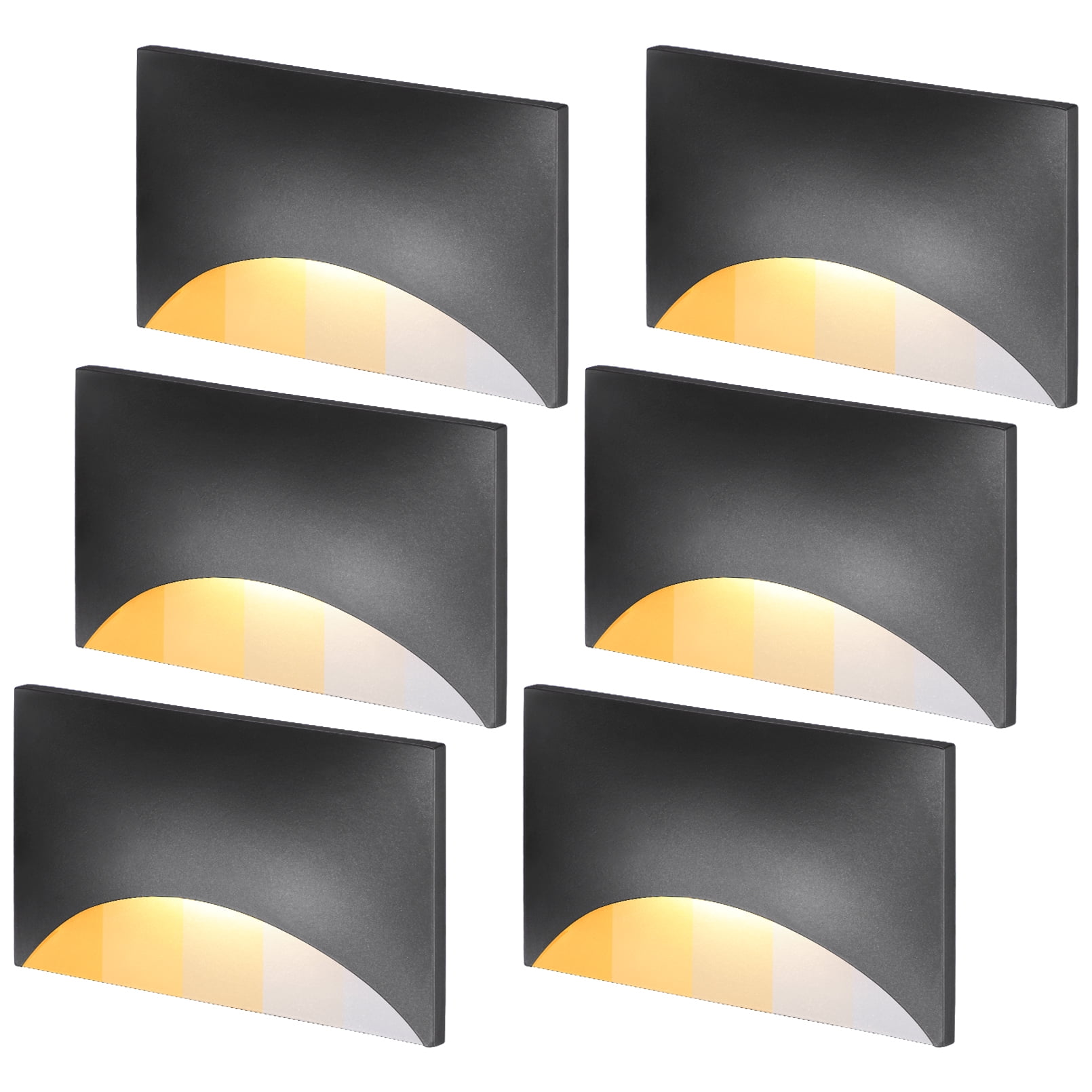 6 Pack 5CCT 120V LED Step Lights, Dimmable Stair Lights IP65 Waterproof ...
