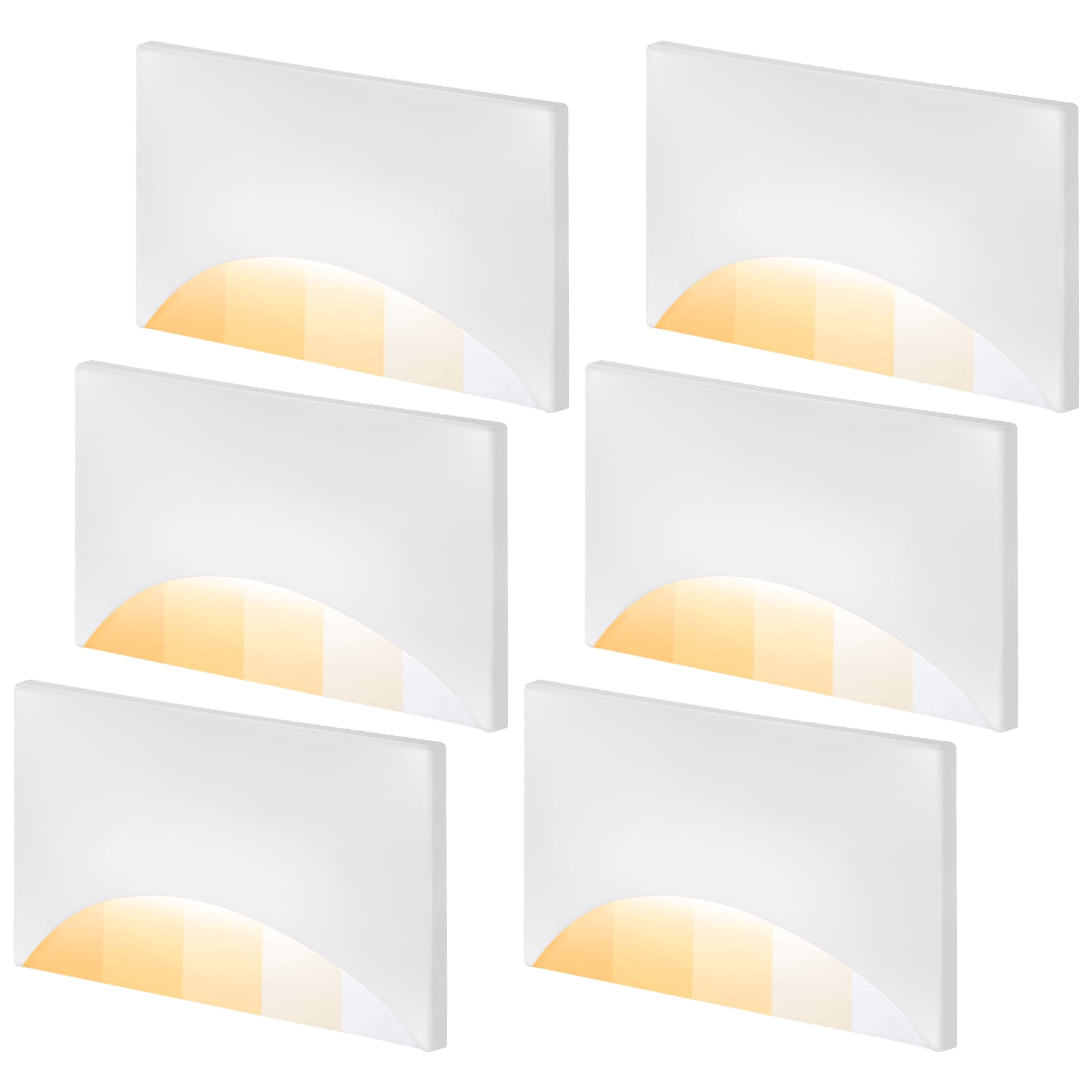 6 Pack 5CCT 120V LED Step Lights, Dimmable Stair Lights Indoor Outdoor ...