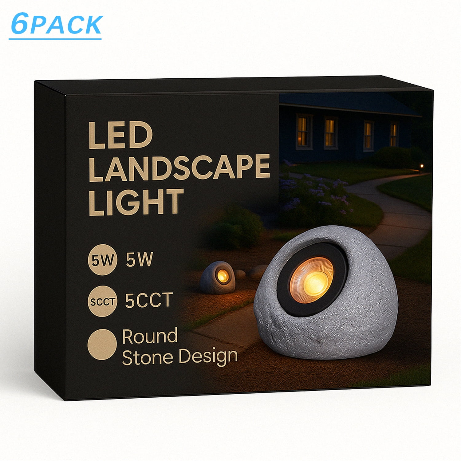 6 Pack 5CCT LED Outdoor Spotlight, 12-24V AC/DC, 5W Low Voltage Outdoor ...