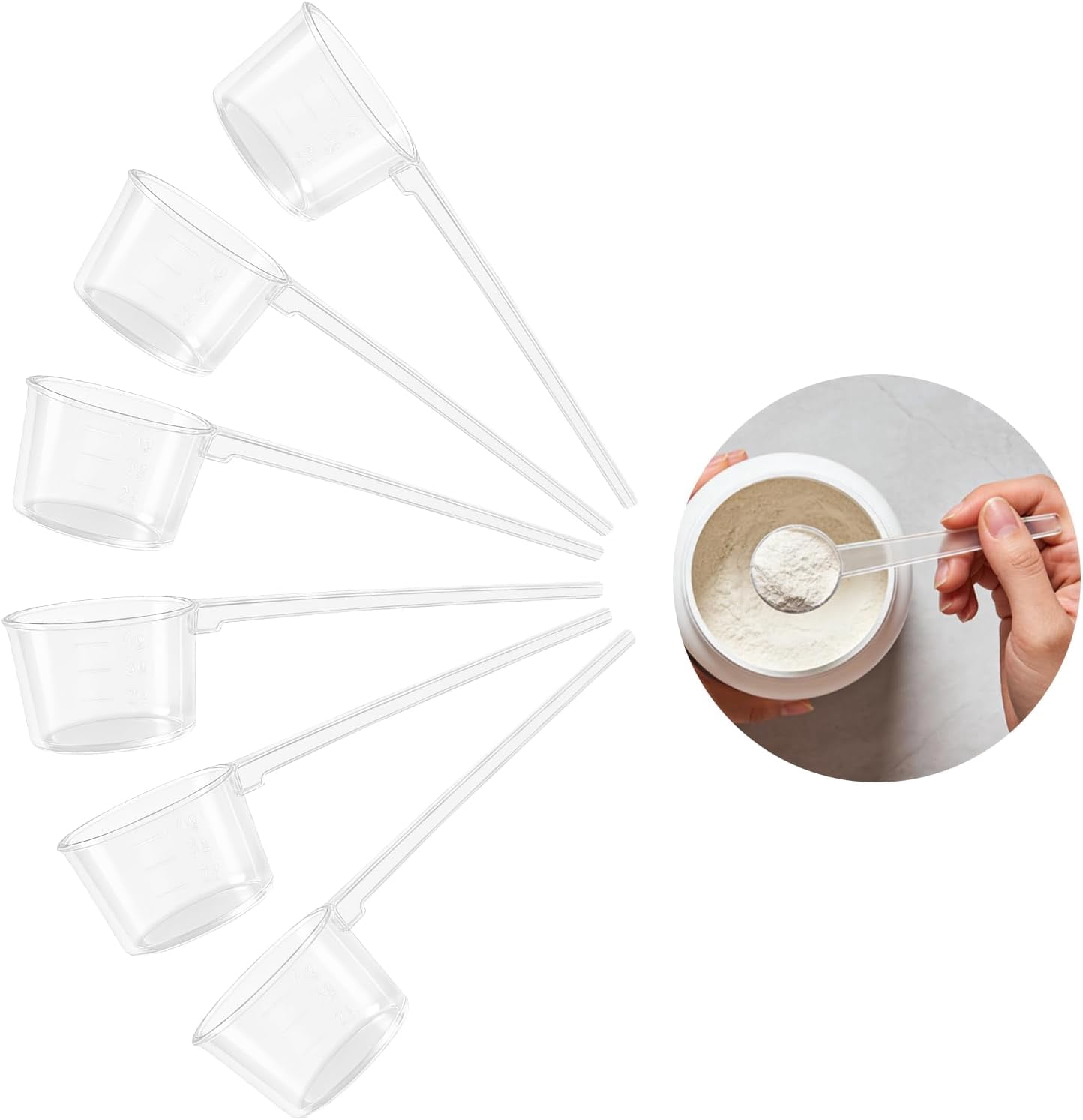 6-Pack 5g Scoop for Creatine – White Measuring Spoons Calibrated for ...