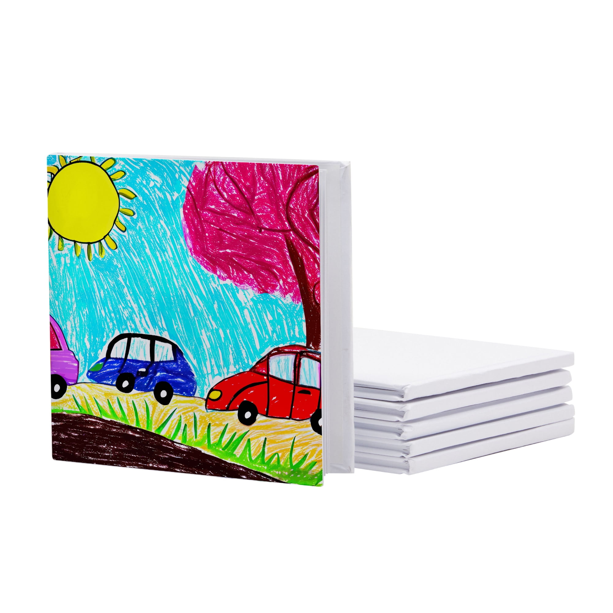 6 Pack 5x5-inch Blank Hardcover Craft Notebooks for Kids, 36 Paper ...