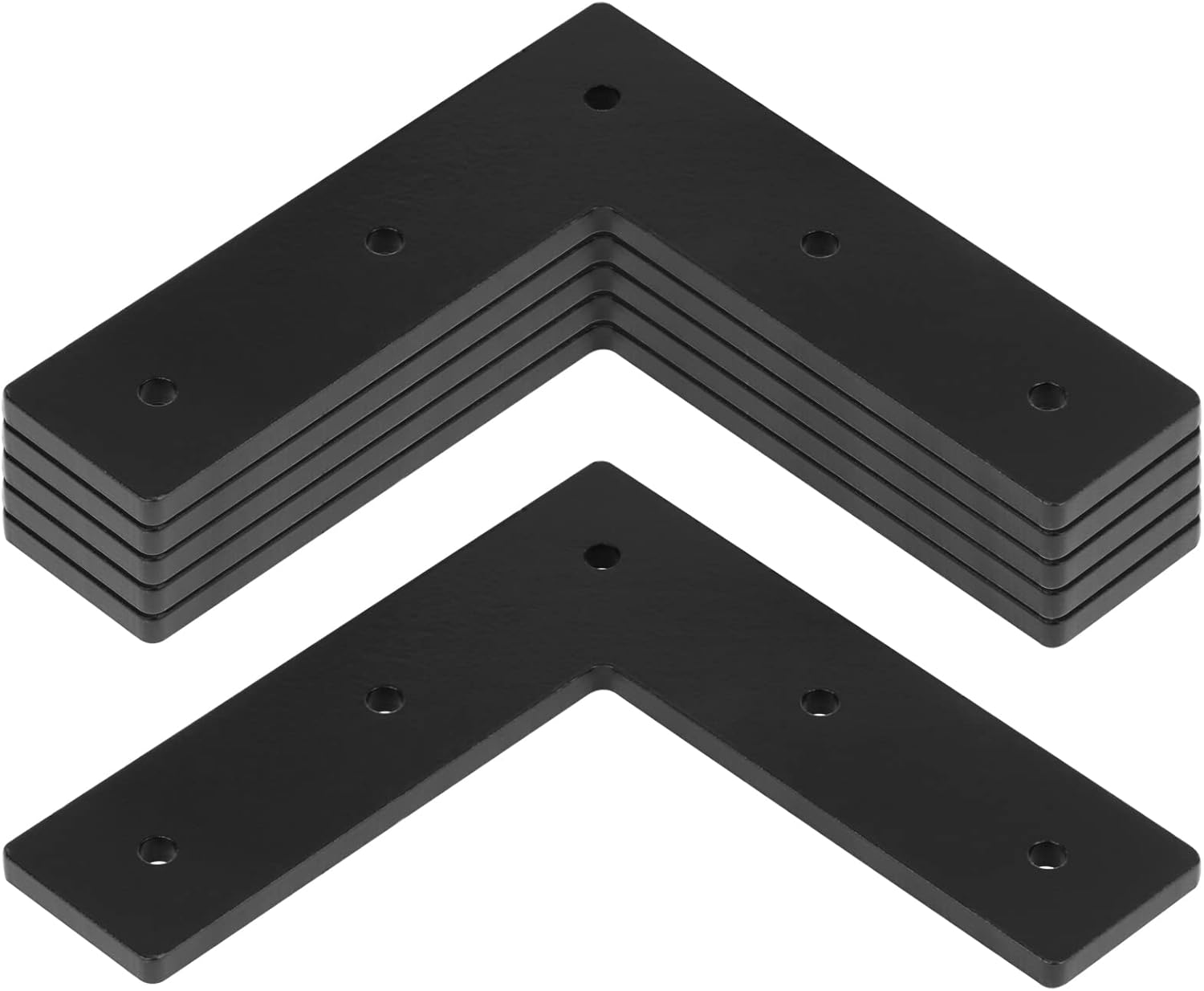 6 Pack 6" Black Flat L Bracket Corner Brace, Heavy Duty L Shaped ...