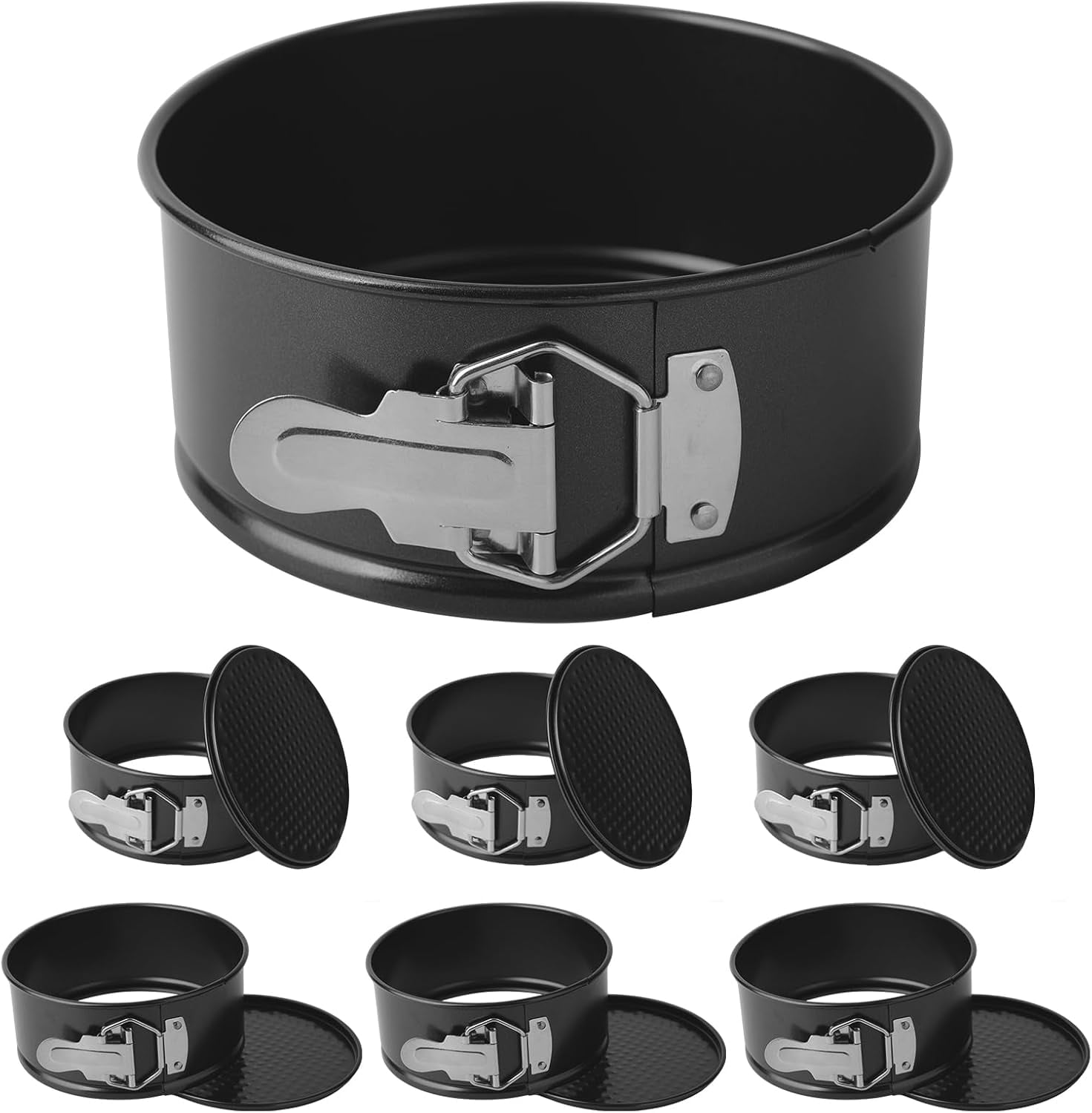 6 Pack 6 Inch Springform Pan for Baking, Nonstick Carbon Steel ...