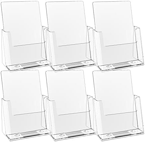 6 Pack 6'' x 9'' Acrylic Brochure Holder,wide brochure leaflet booklet ...