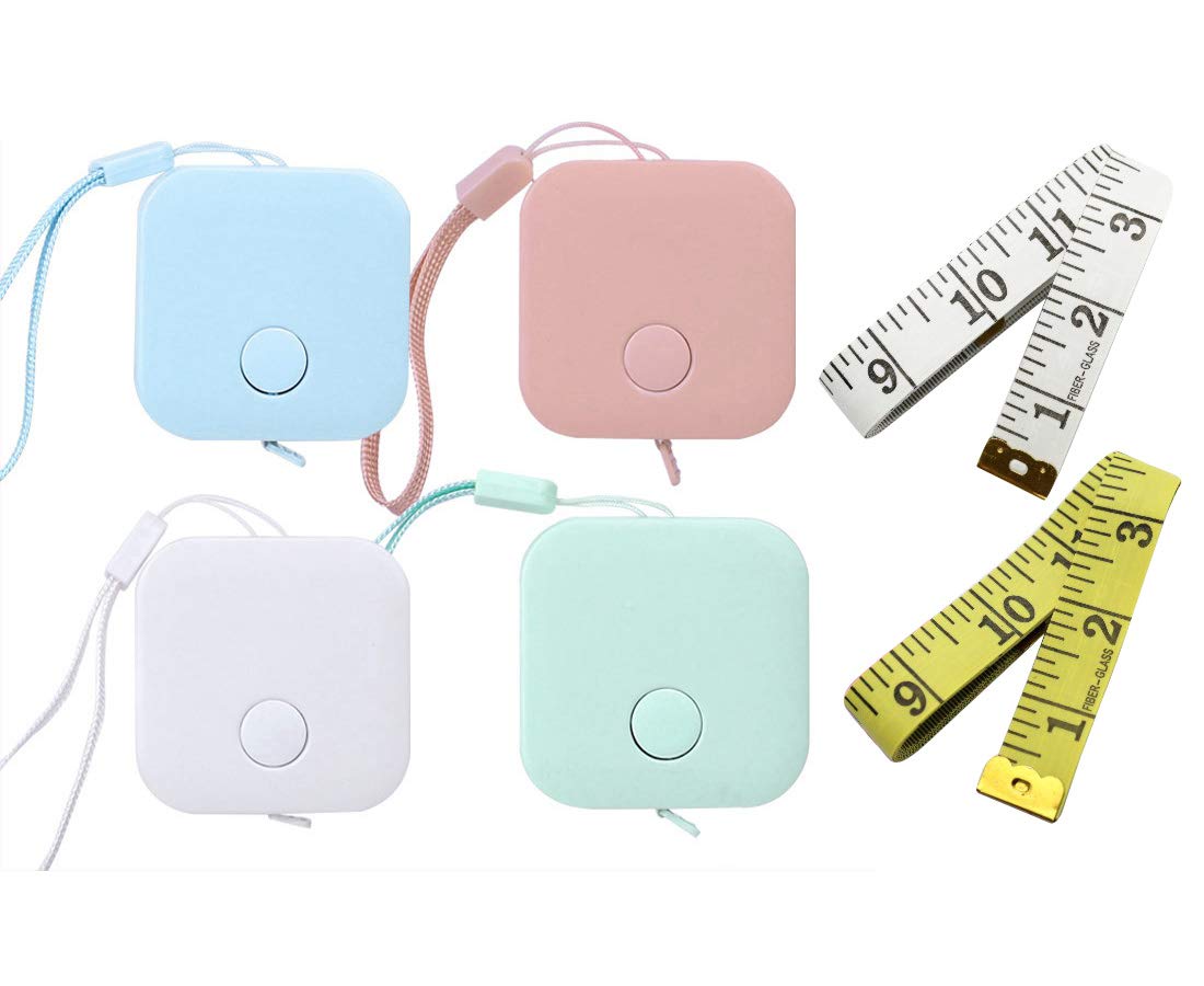 6 Pack 60-Inch 1.5 Meter Soft and Retractable Tape Body Tailor Sewing ...