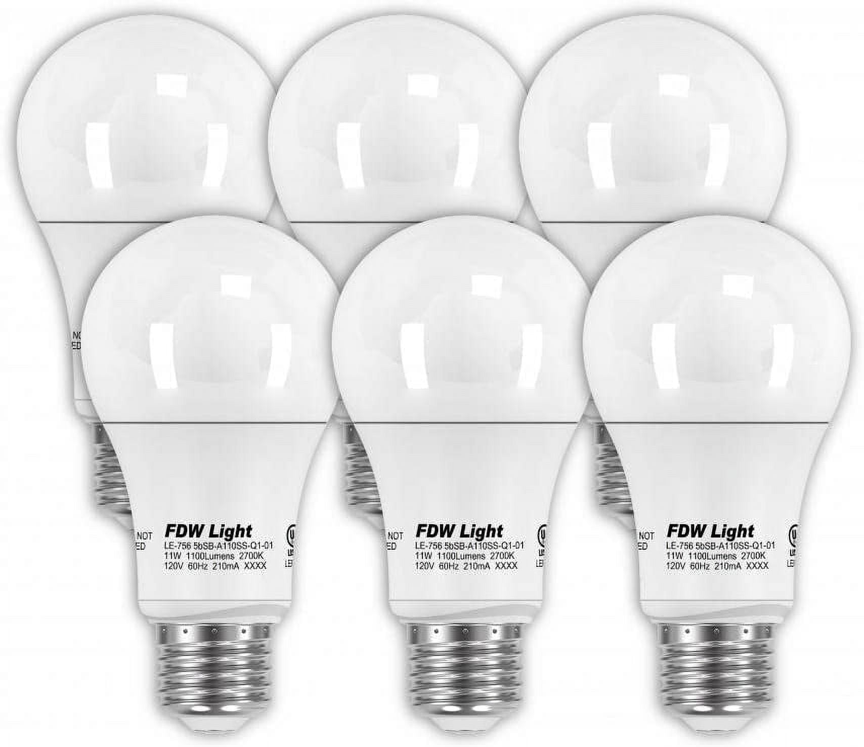 FDW New 60 Watt Equivalent SlimStyle A19 LED Light Bulb 2700K 6 Pack ...