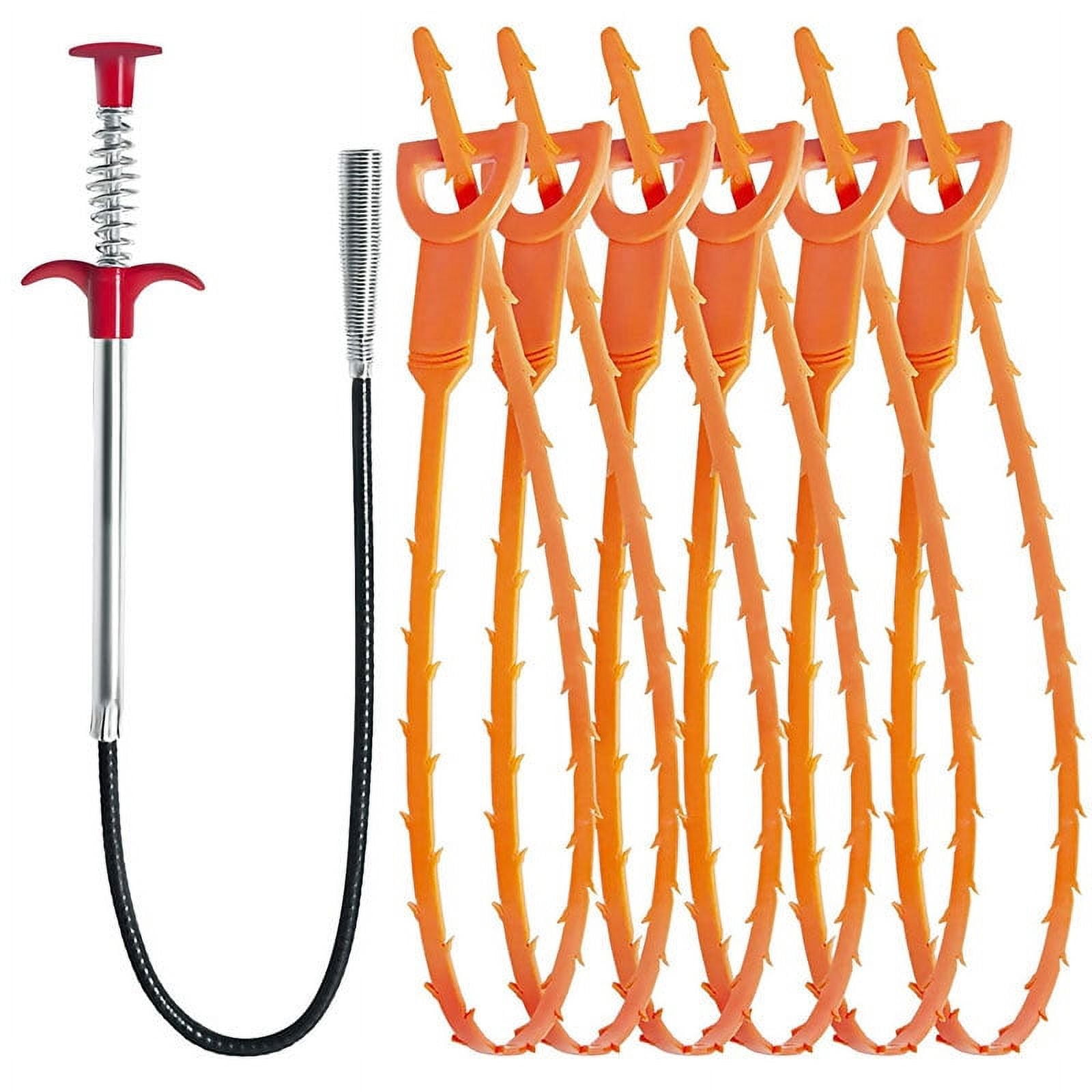 6-Pack 64 Inch Snake Drain Cleaner and 20 Inch Hair Clog Remover ...