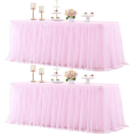 ft Champagne Tulle Tablecloths for Rectangle Tables x Rectangular Table ...