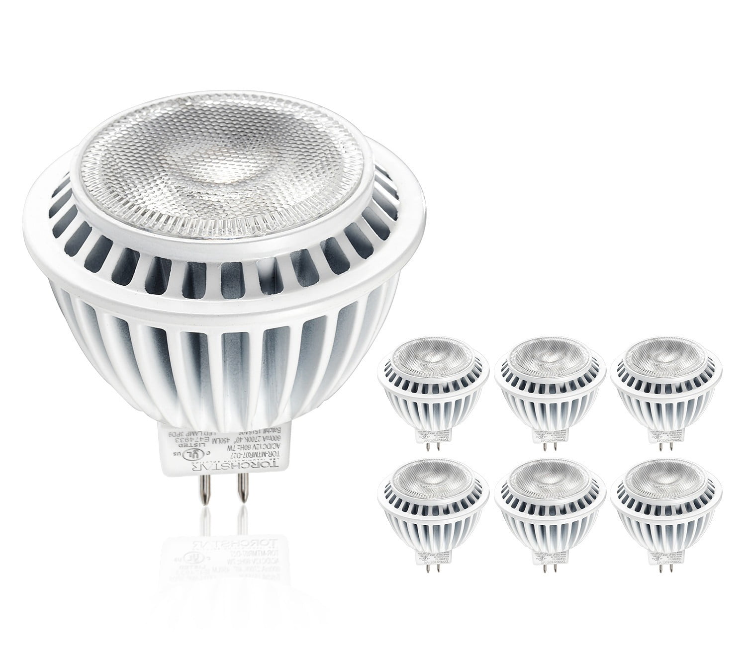 6 Pack 7W Dimmable LED MR16 Light Bulb, 50W Halogen Replacement, 2700K ...