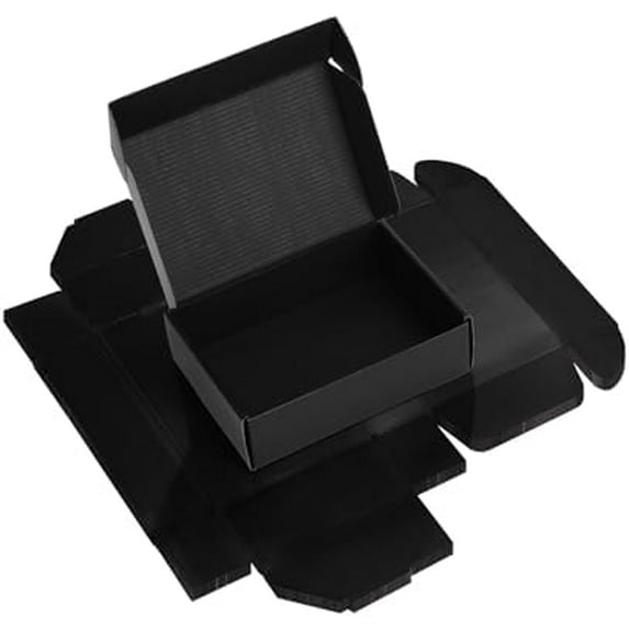 6 Pack 7x5x2 Black Shipping Boxes, Small Cardboard Mailer Boxes for ...